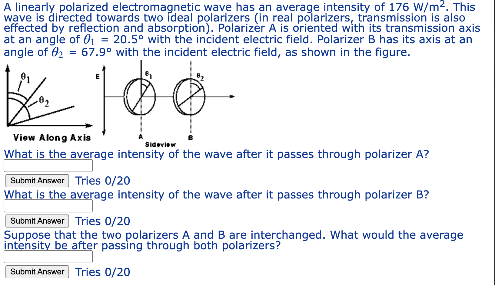 Solved A linearly polarized electromagnetic wave has an | Chegg.com