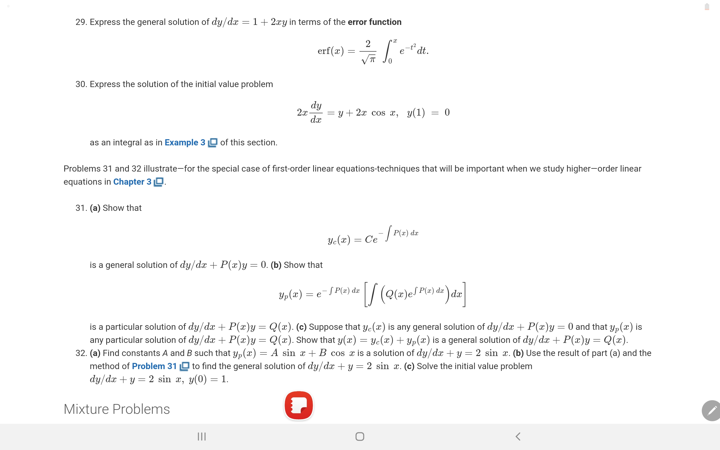 Solved 29. Express the general solution of dy/dx=1+2xy in | Chegg.com
