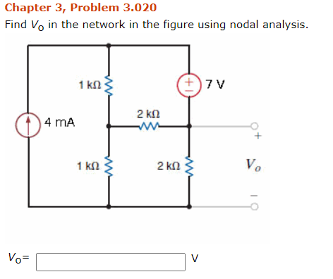 Solved Chapter 3, Problem 3.019 Find Voin the circuit in the | Chegg.com