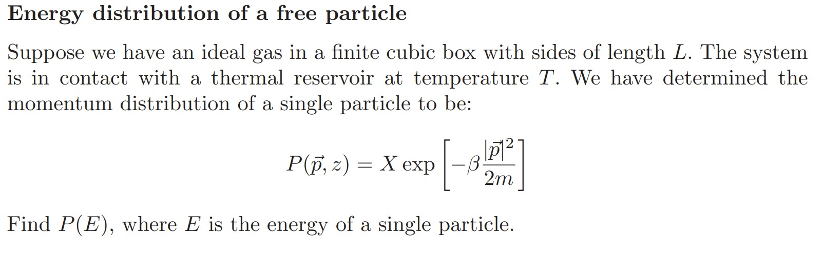 Solved Energy distribution of a free particle Suppose we | Chegg.com