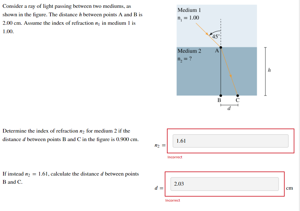 Solved Medium 1 Consider a ray of light passing between two | Chegg.com