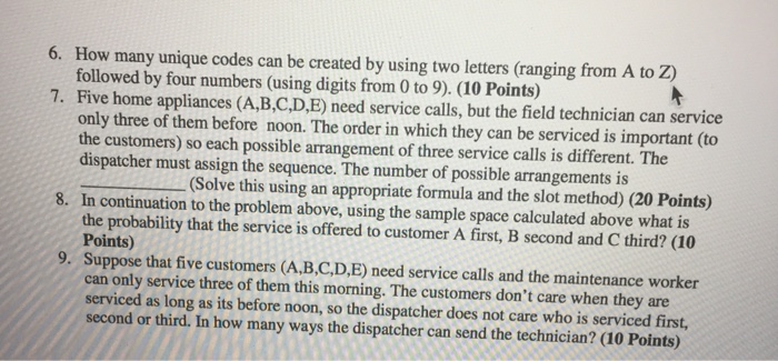 Solved How many unique codes can be created by using two | Chegg.com