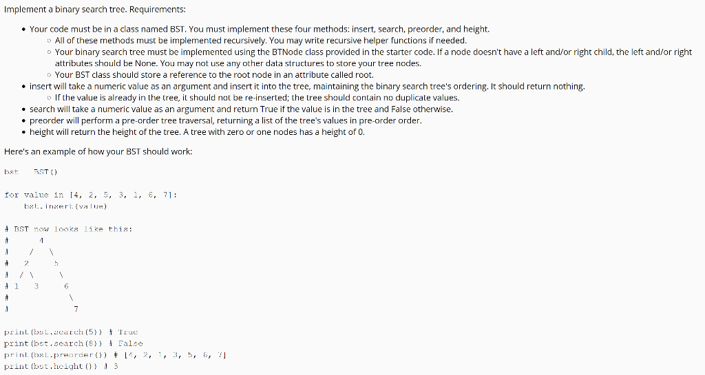 Solved simple please class BTNode: '''Binary Tree Node | Chegg.com