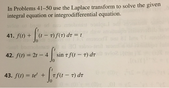 Solved In Problems 41-50 use the Laplace transform to solve | Chegg.com