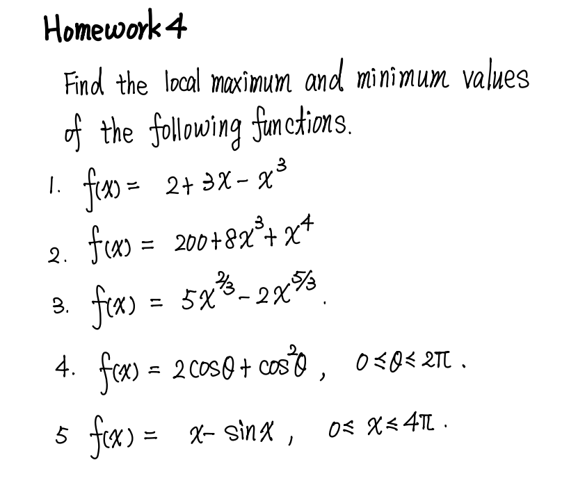 Solved Find the local maximum and minimum values of the | Chegg.com