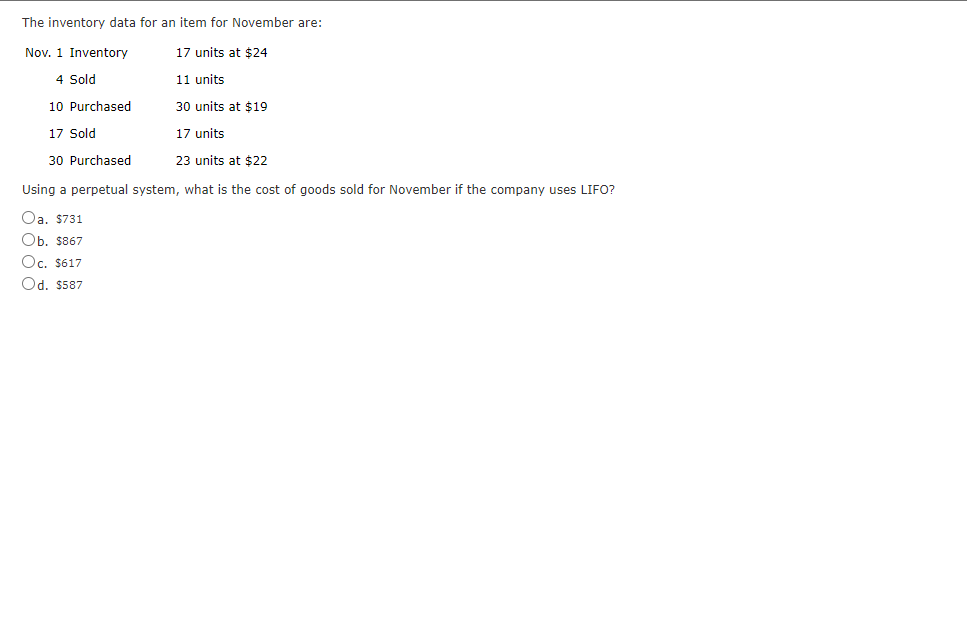 Solved Using a perpetual system, what is the cost of goods | Chegg.com