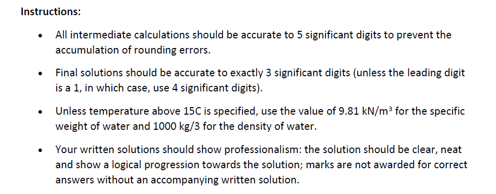 Solved Instructions: All intermediate calculations should be | Chegg.com