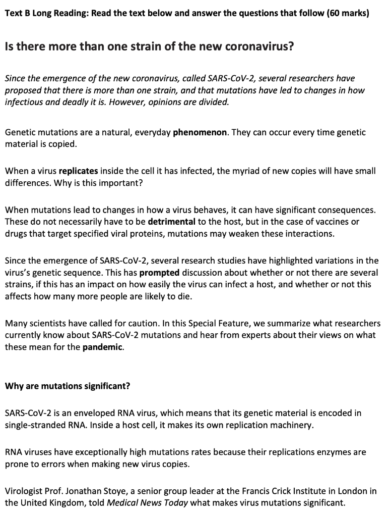 Text B Long Reading: Read the text below and answer | Chegg.com