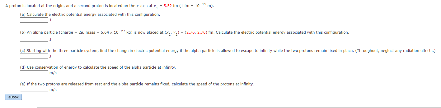 Solved A proton is located at the origin, and a second | Chegg.com