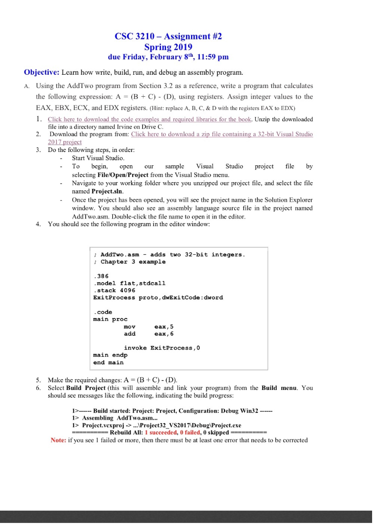 CSC 3210-Assignment #2 Spring 2019 due Friday, | Chegg.com
