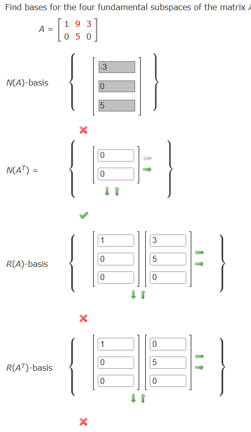 Solved Find bases for the four fundamental subspaces of the | Chegg.com