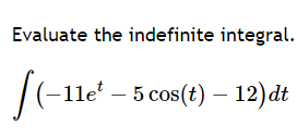 Solved Evaluate the indefinite integral. | Chegg.com