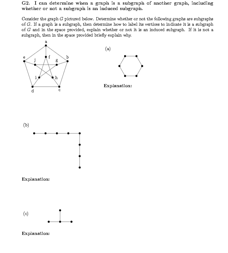Solved G2, I can determine when a graph is a subgraph of | Chegg.com