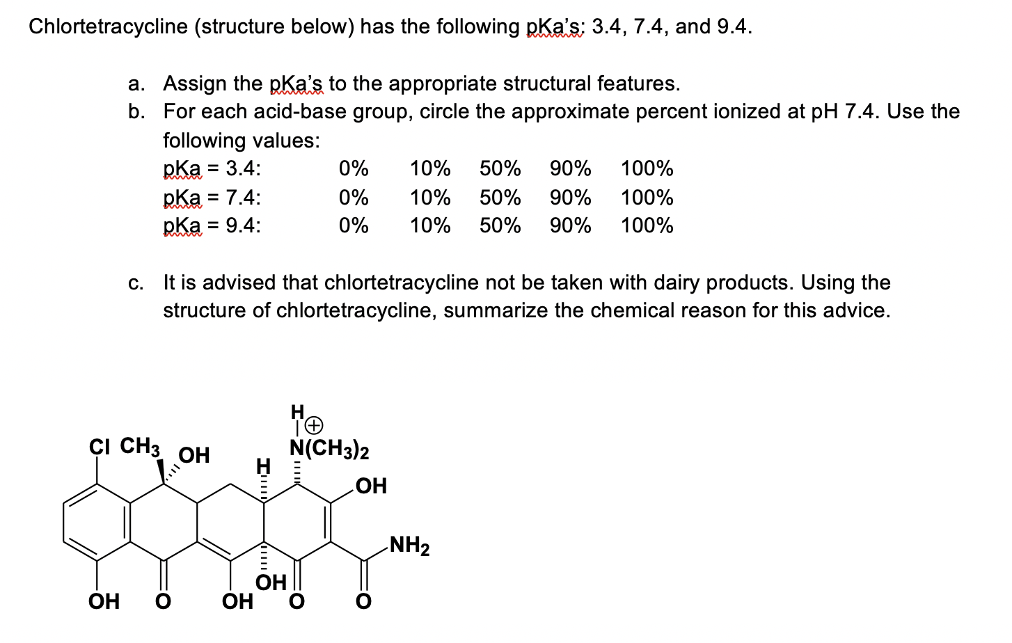 Chlortetracycline (structure below) has the following | Chegg.com