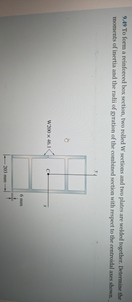 Solved 9.49 To form a reinforced box section, two rolled W | Chegg.com