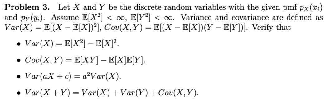 Solved Problem 3. ﻿Let x ﻿and Y ﻿be the discrete random | Chegg.com
