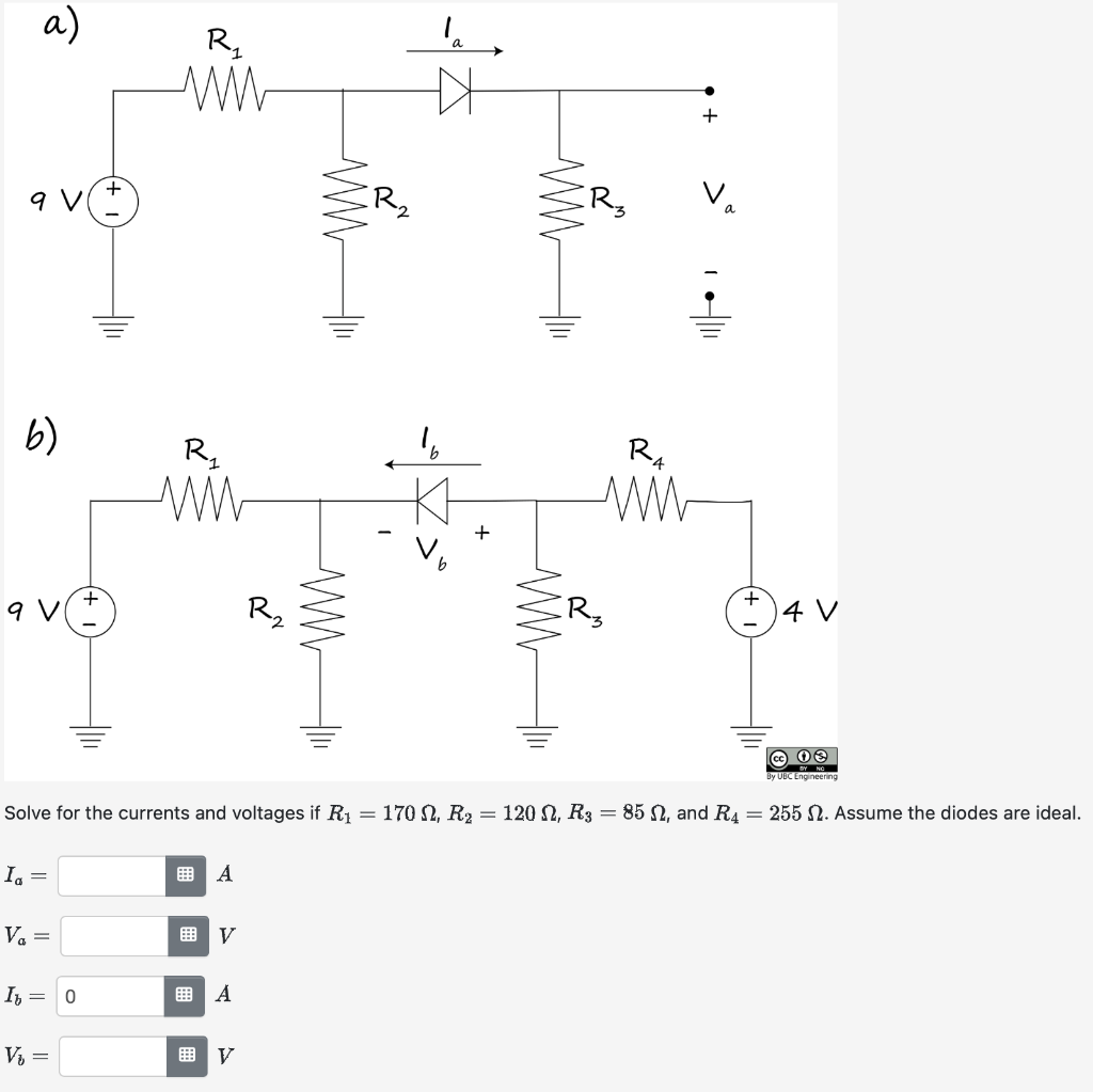 Solved Solve for the currents and voltages if | Chegg.com