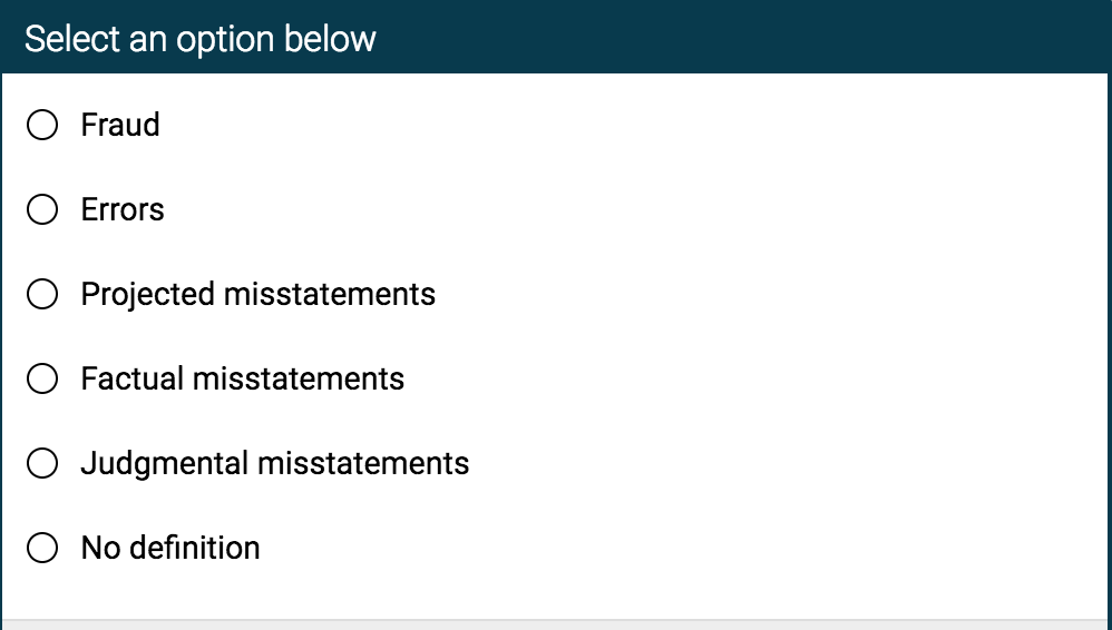 Solved Select from the option list provided the best match | Chegg.com