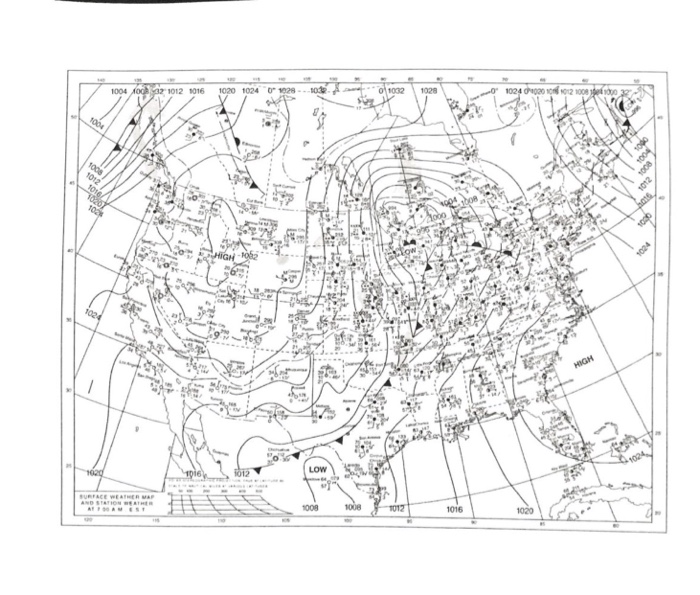Solved b) Describe the pattern of cloudiness across the map. | Chegg.com