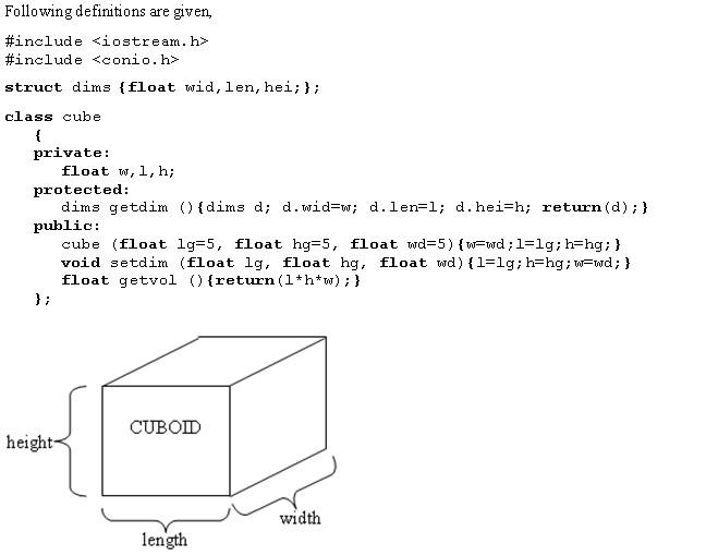 Solved Write an inherited class with name ‘cubeplus’ using | Chegg.com