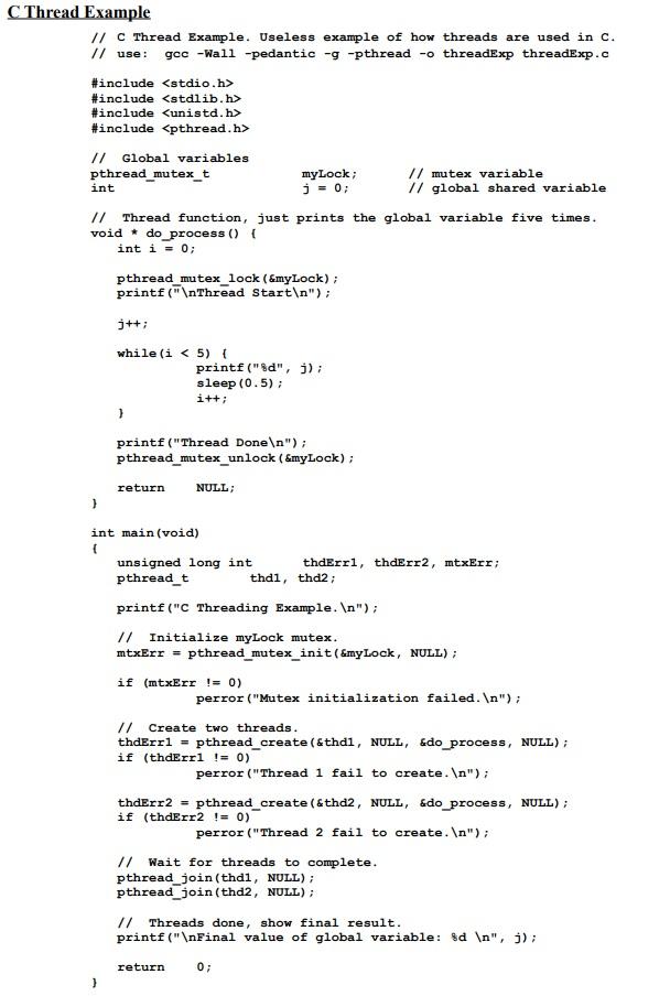 Solved Please write a C code that runs in Ubuntu from the | Chegg.com