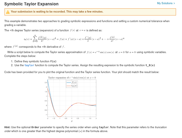 Solved My Solutions > Symbolic Taylor Expansion Your | Chegg.com