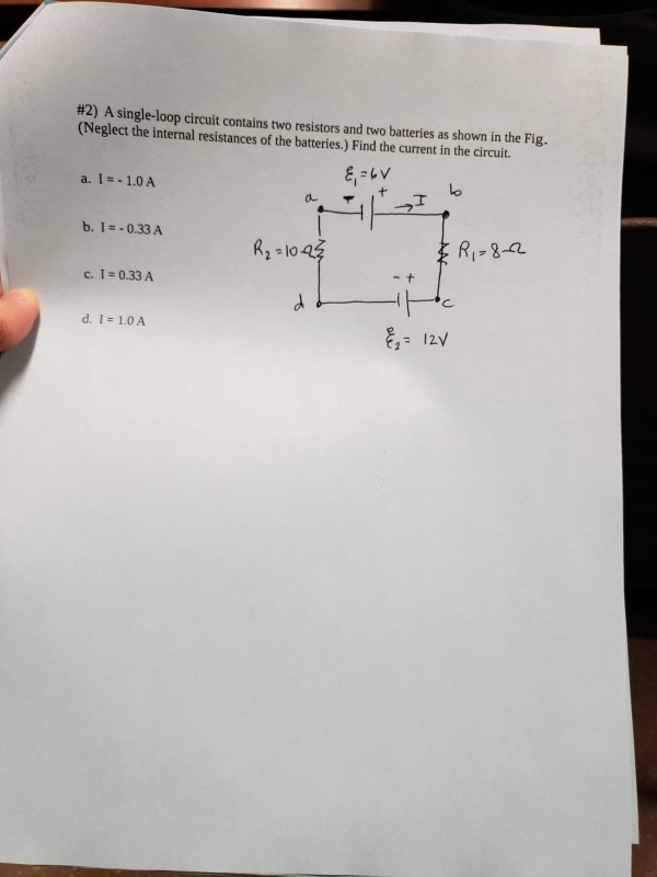 Solved #2) A single-loop circuit contains two resistors and | Chegg.com