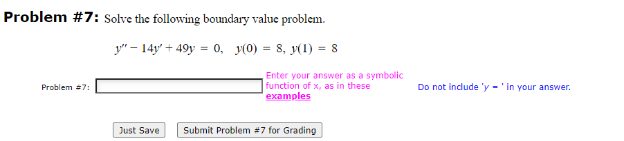 Solved Problem #7: Solve the following boundary value | Chegg.com