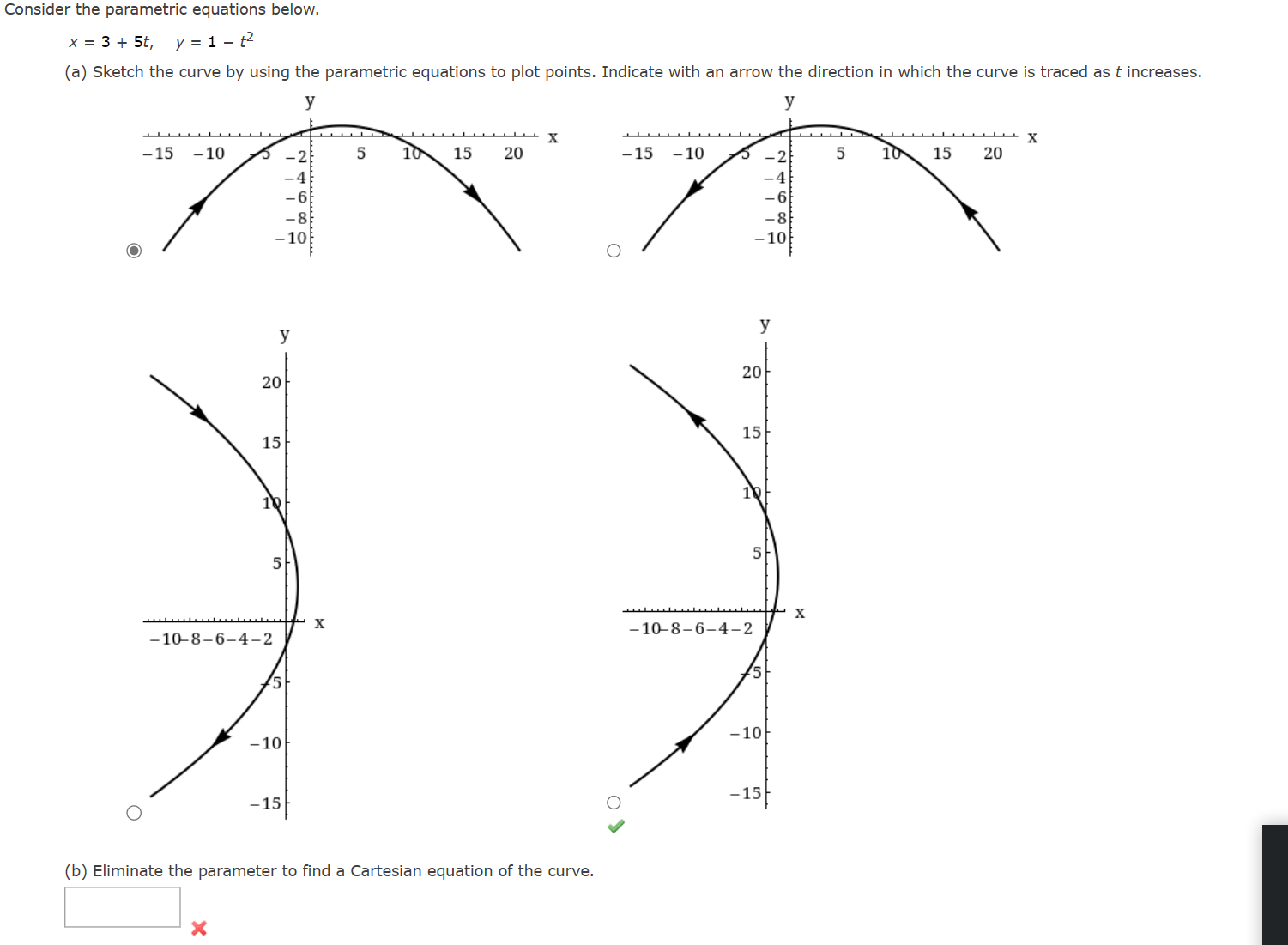 Solved Consider the parametric equations below. | Chegg.com Solved Consider the parametric equations below. | Chegg.com
