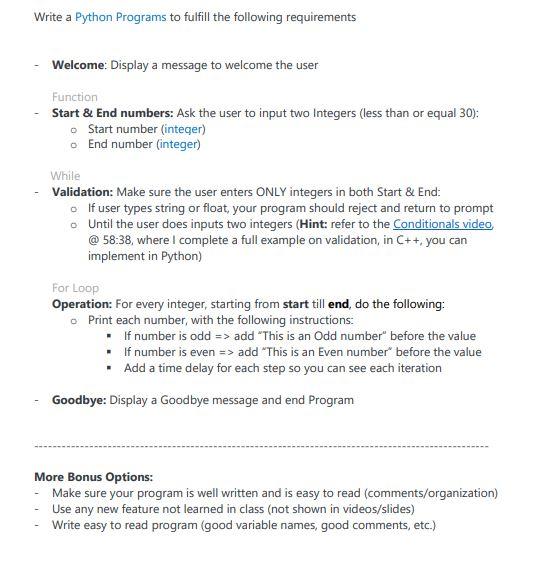 Solved Write a Python Programs to fulfill the following | Chegg.com
