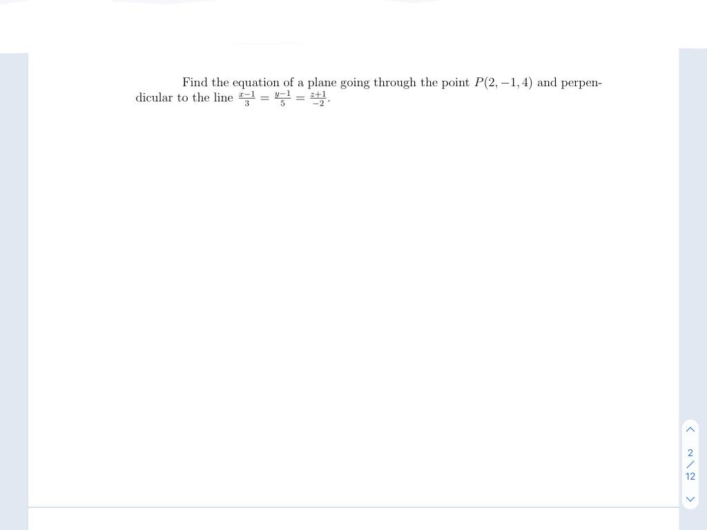 Solved Find the equation of a plane going through the point | Chegg.com