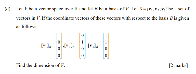 Solved 1) Let V be a vector space over R and let B be a | Chegg.com