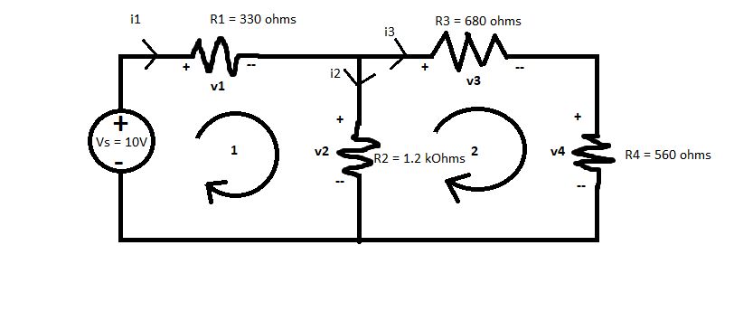 Solved Apply KVL to the two loops in the circuit. Have them | Chegg.com