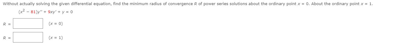 Solved Without actually solving the given differential | Chegg.com