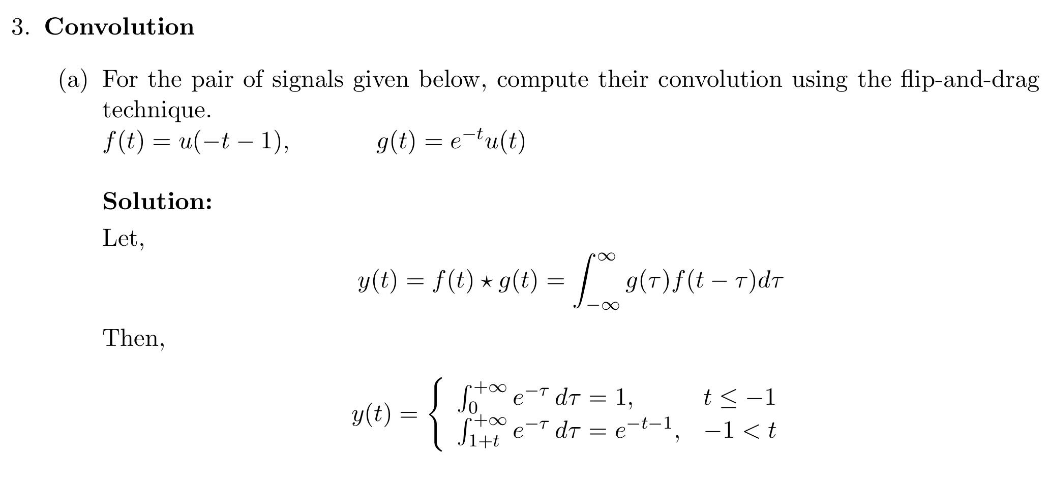Solved 3. Convolution (a) For the pair of signals given | Chegg.com