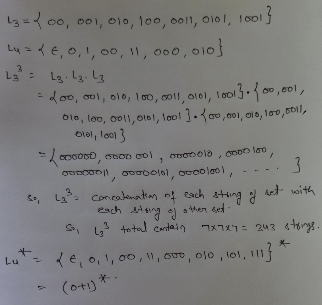 Solved - 13 = {00, 001,010, 100, 0011, 0101, 1001 1001} L4 = | Chegg.com