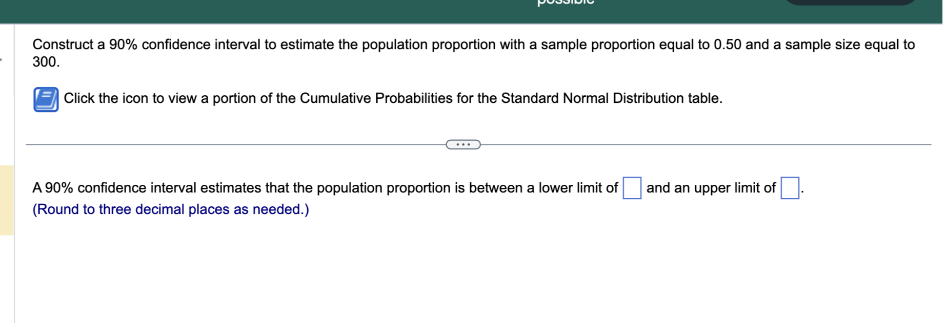 Solved Construct a 90% confidence interval to estimate the | Chegg.com