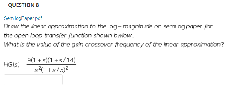 Solved QUESTION 8 SemilogPaper.pdf Draw the linear | Chegg.com