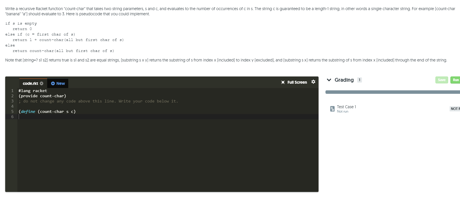 Write A Recursive Racket Function Count Char That 4177