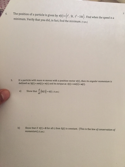Solved The position of a particle is given by r(t) = (t^2, | Chegg.com