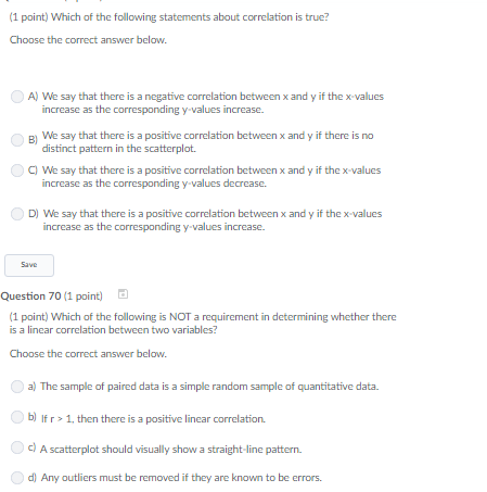 Solved 1 point) Which of the following statements about | Chegg.com