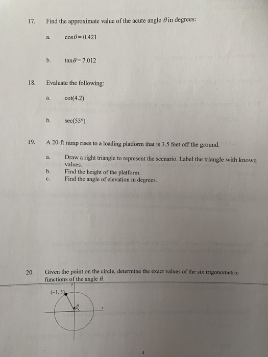 Solved MATH 113 PRECALCULUS II LAB 2: PRACTICE 4.1-4.4 Name: | Chegg.com