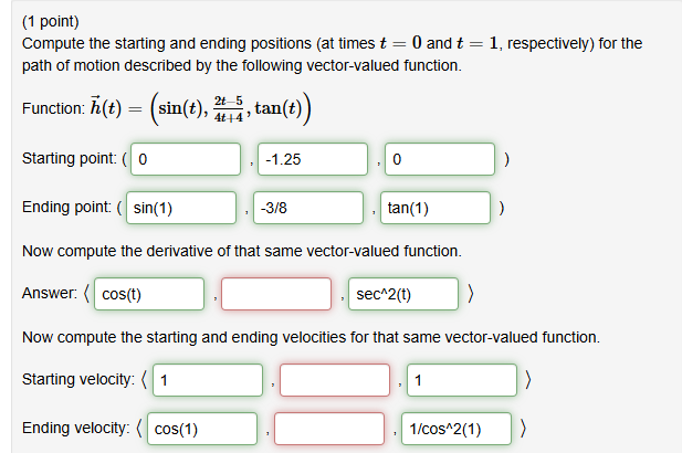Solved please help with this question(1 ﻿point)Compute the | Chegg.com