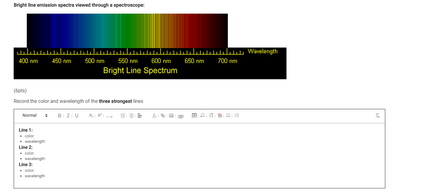 Solved Bright line emission spectra viewed through a | Chegg.com