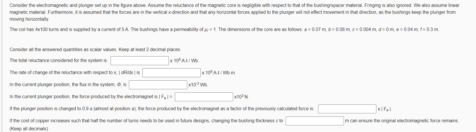 N bushings X a movable plunger spring Consider the | Chegg.com