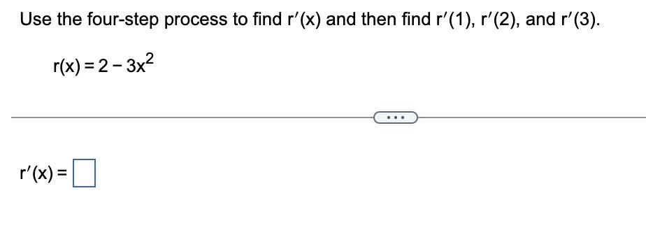 [Solved]: Use the four-step process to find r(x) and then