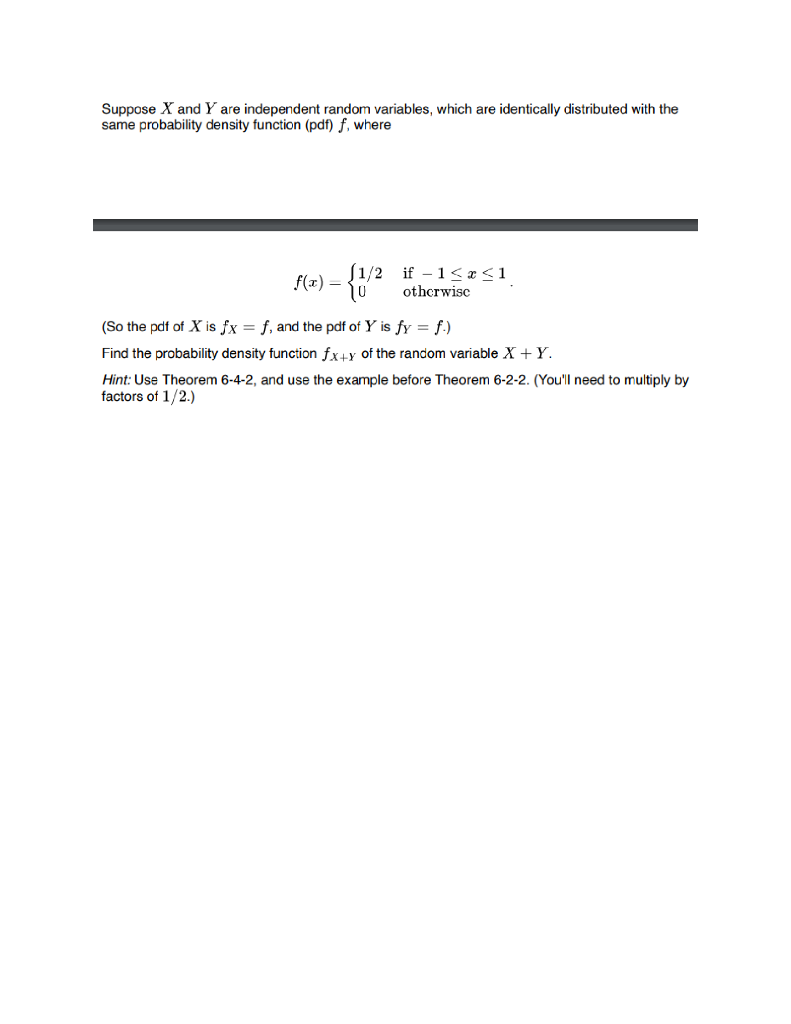 Solved Suppose X and Y are independent random variables, | Chegg.com