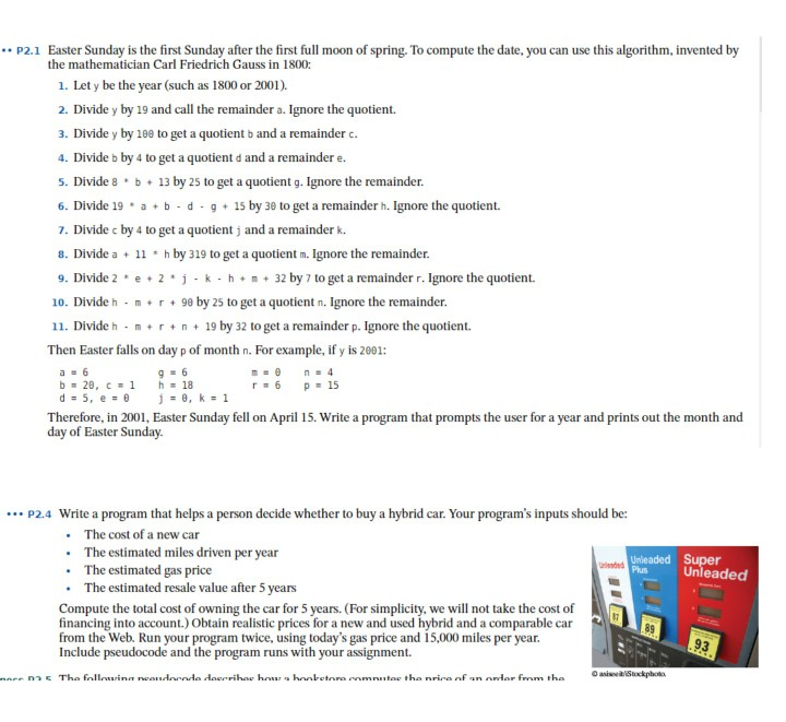 Solved .. P2.1 Easter Sunday is the first Sunday after the | Chegg.com