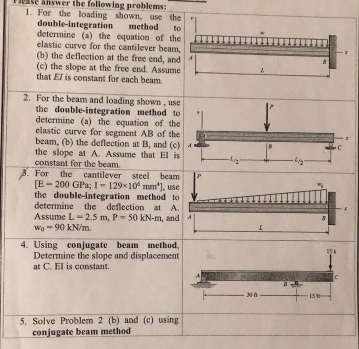 Solved Please answer the following problems: 1. For the | Chegg.com