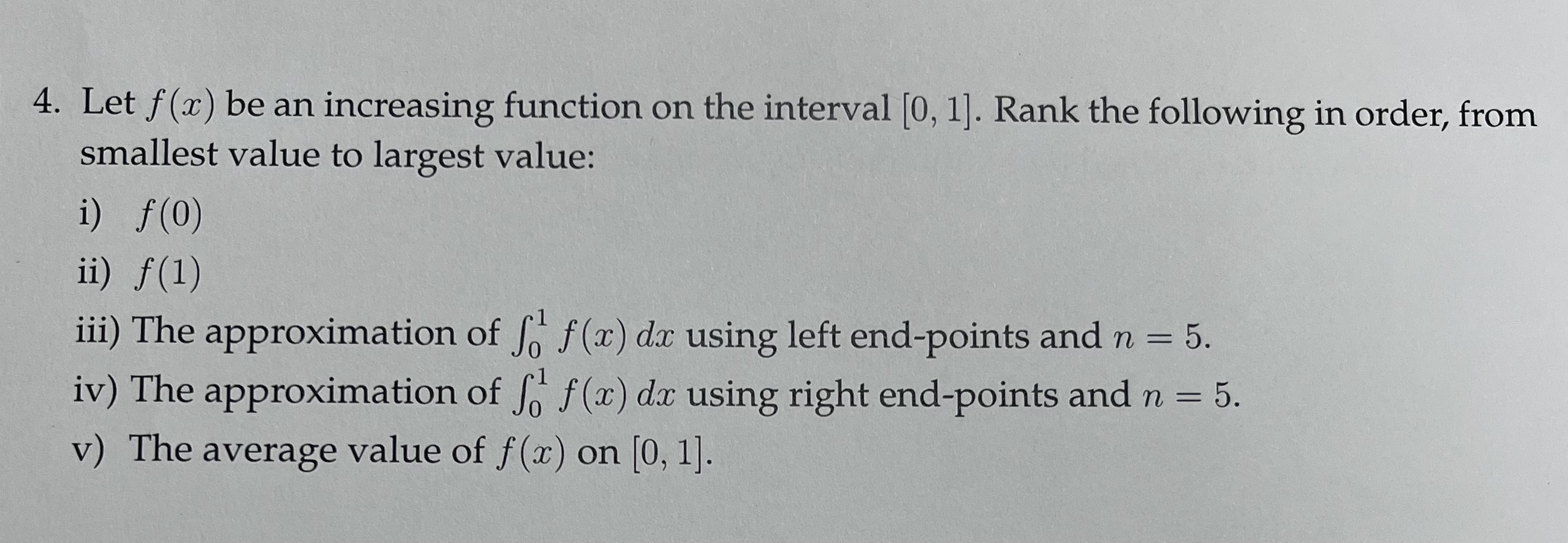 Solved 4. Let \\( f(x) \\) be an increasing function on the | Chegg.com
